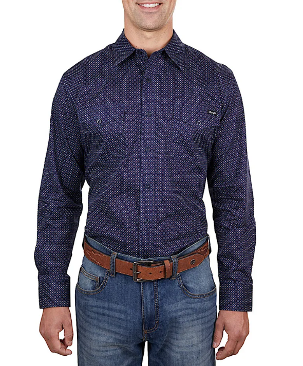 Wrangler Men's Cam Shirt – Smoke and Whisky